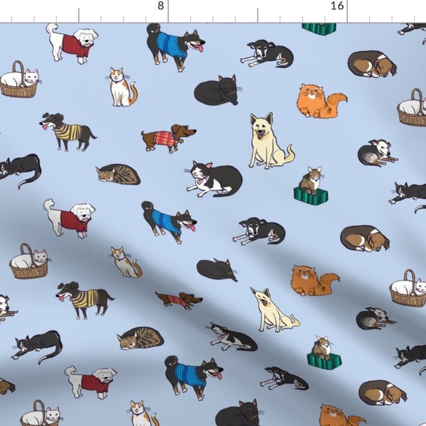 Cats and Dogs Fabric - Etsy