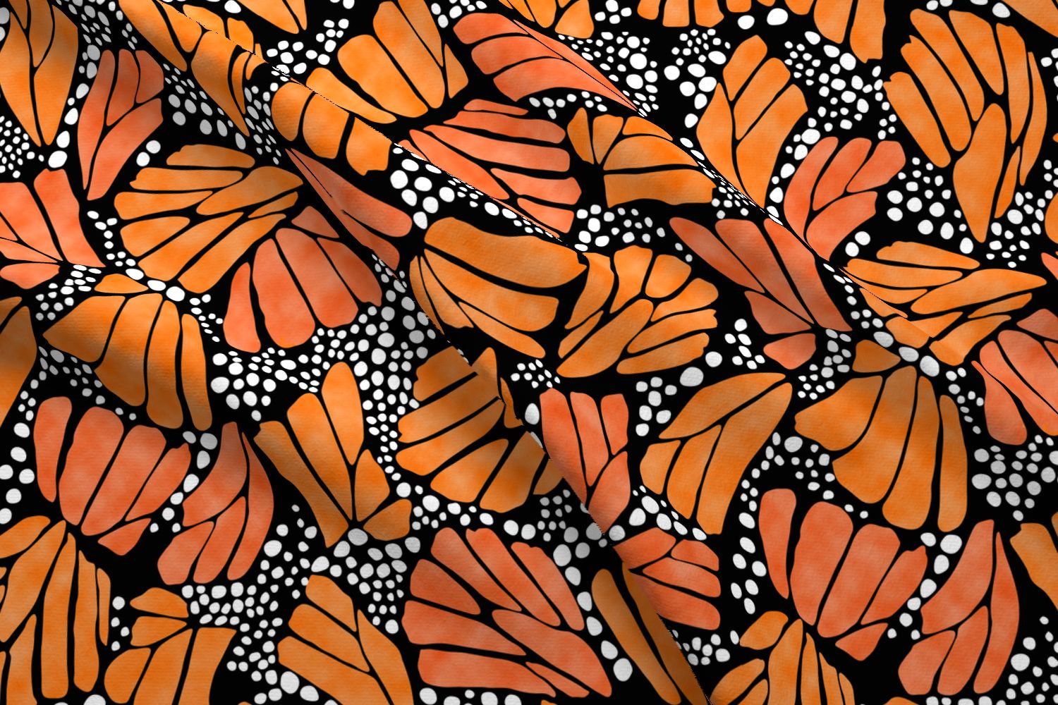 Orange Monarch Butterfly Fabric Orange Monarch Butterfly By | Etsy