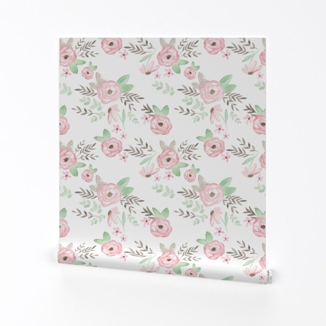 Pink Floral Wallpaper - Charlotte Floral by Pacemadedesigns - Floral ...