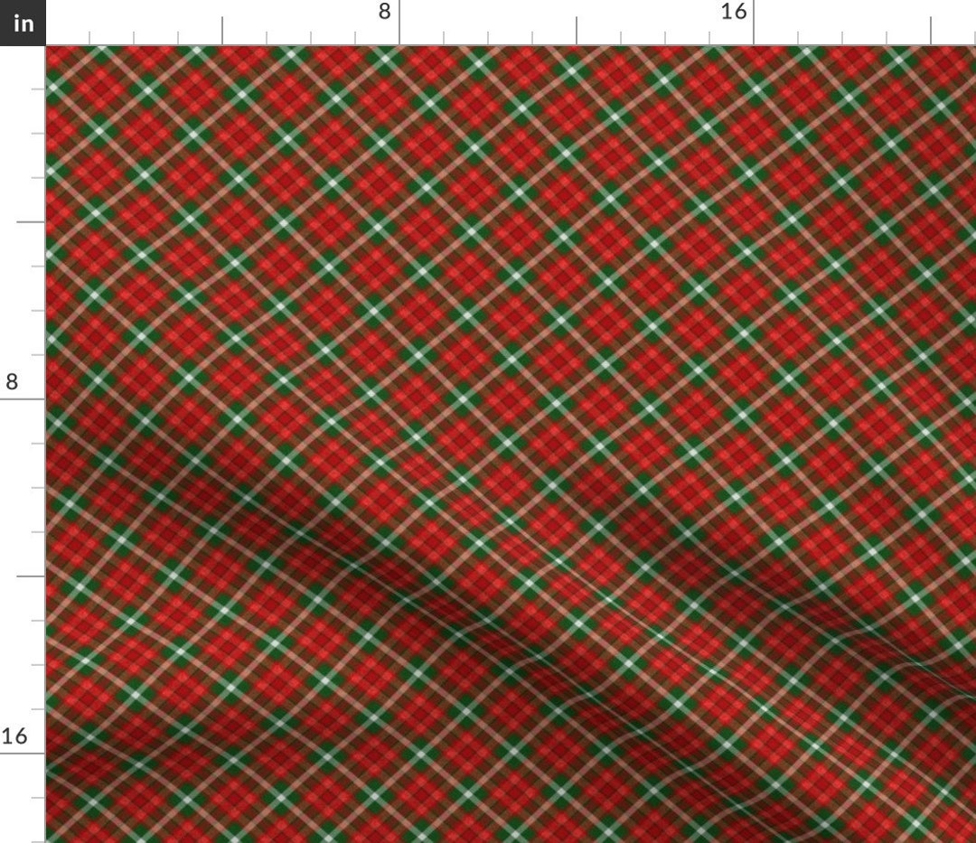 Red Plaid Fabric Christmas Plaid by Eclectic_house Winter Green Small ...