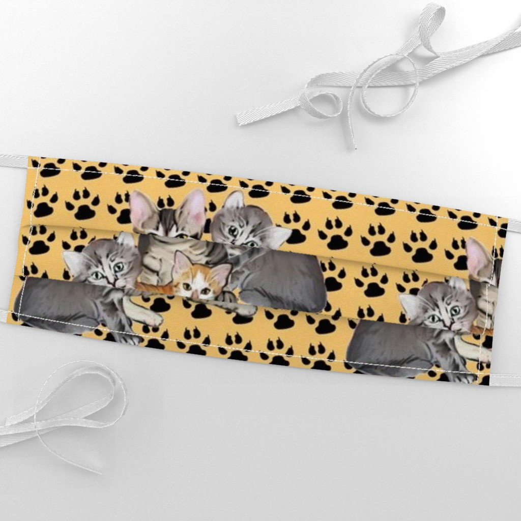 Tabby Cat Family Fabric Kittens and Paws by Dogdaze Tabby | Etsy