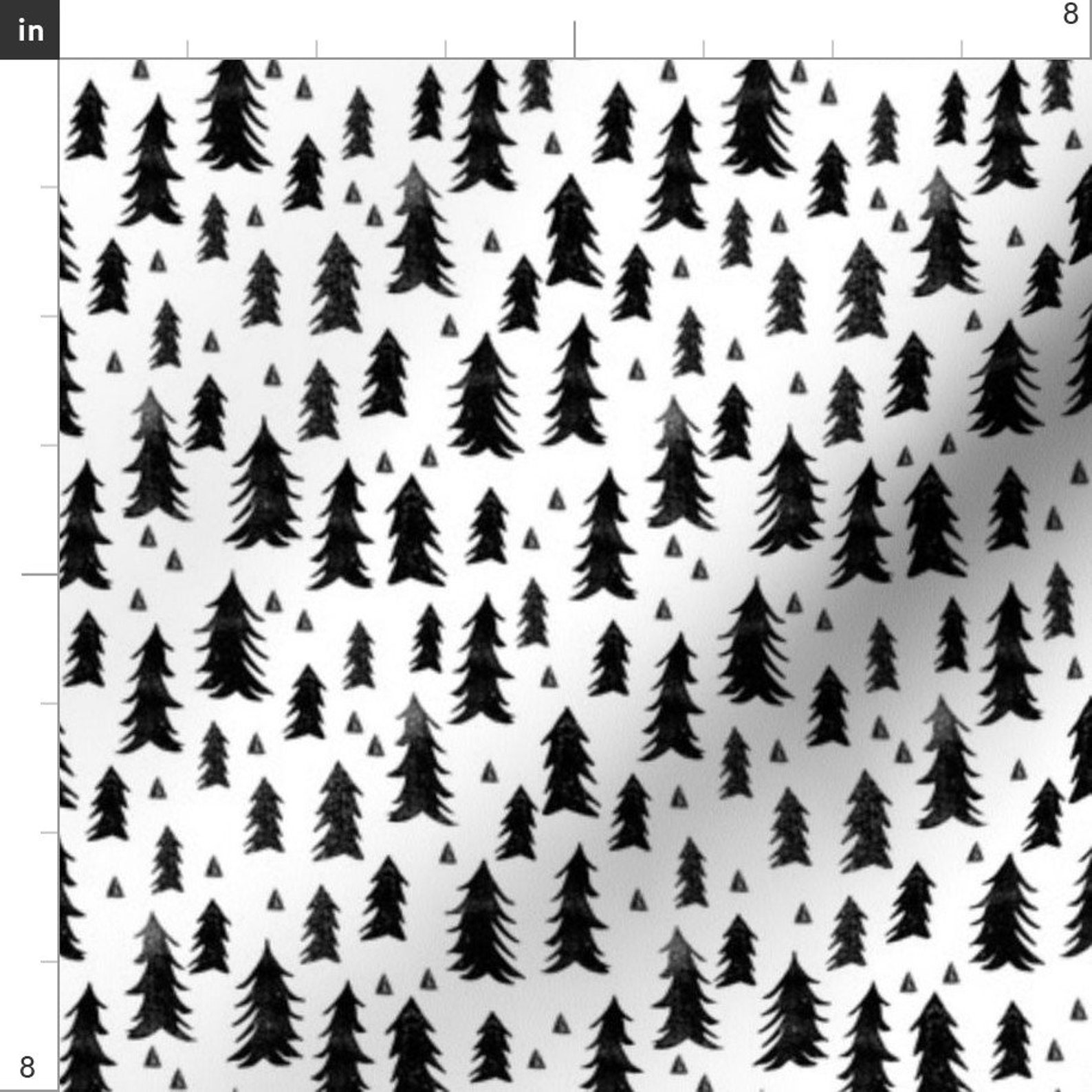 Black and White Fabric Trees White and Black tiny - Etsy