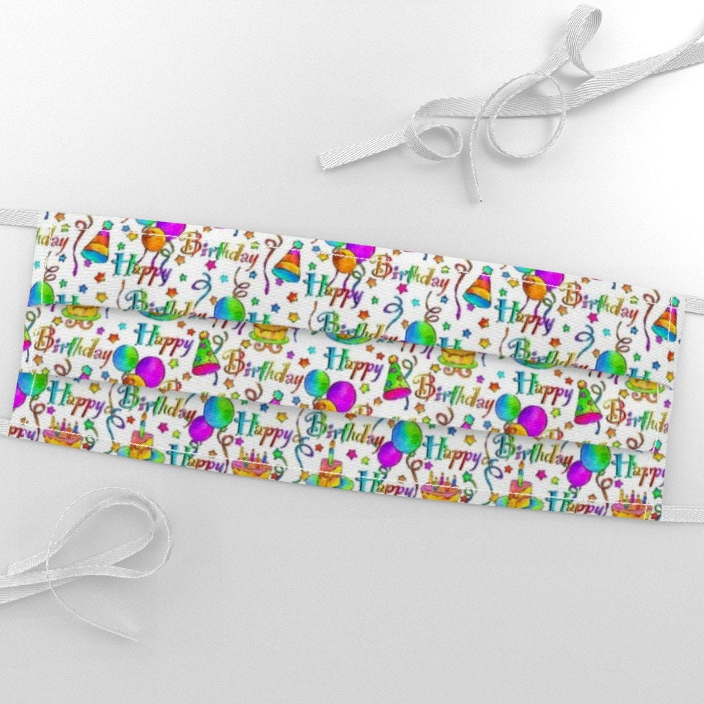Happy Birthday Fabric Happy Birthday by Ileneavery Happy - Etsy
