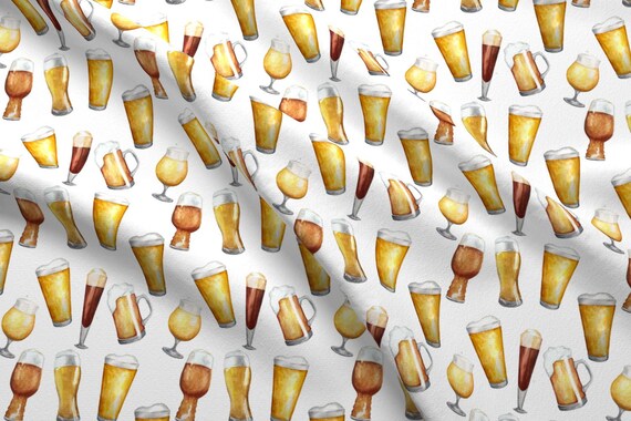 Watercolor Beer Fabric Beer By Trizzuto Novelty | Etsy