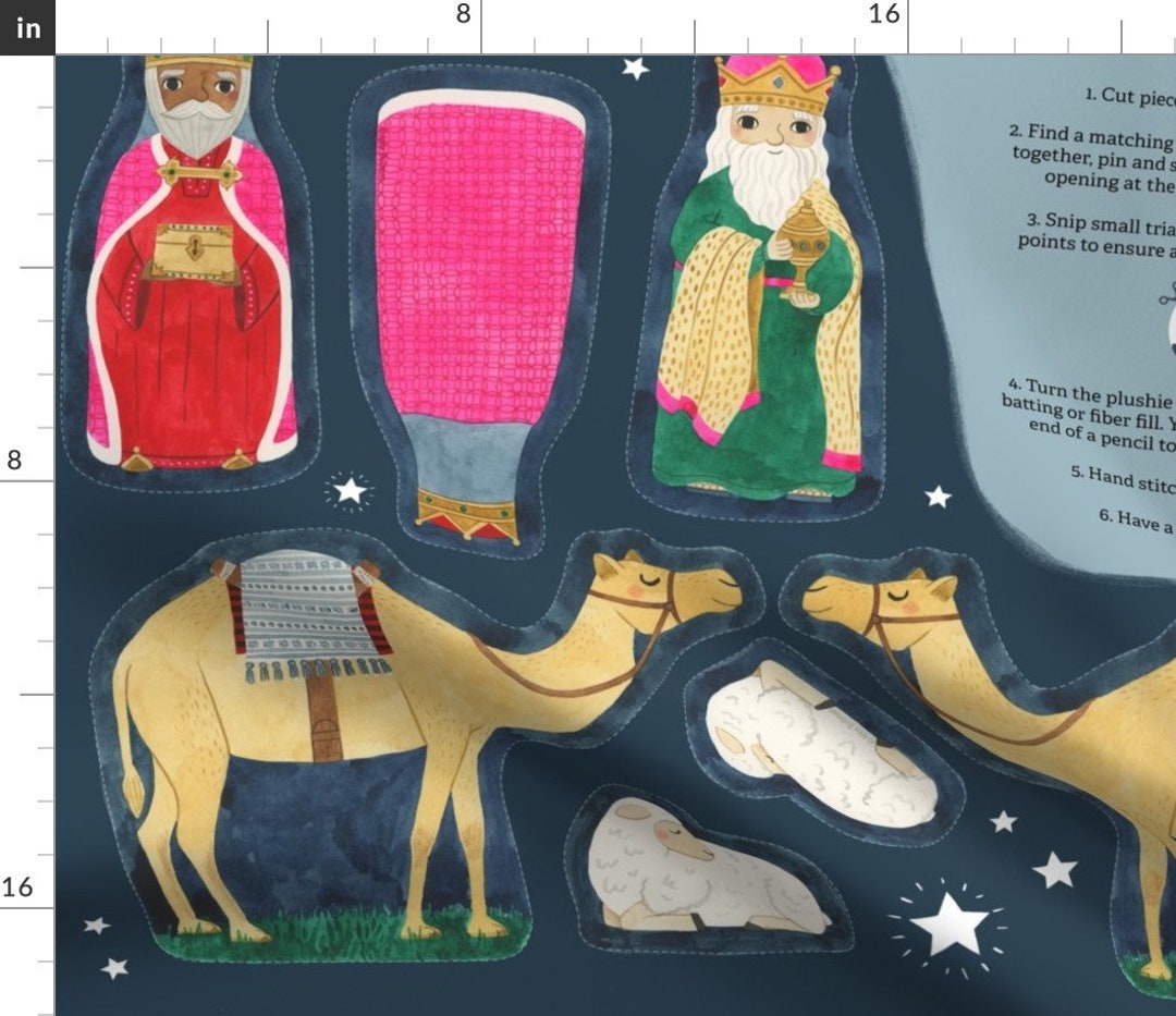 Christmas Fabric Nativity Cut and Sew by Annewashere Watercolor Cut and ...