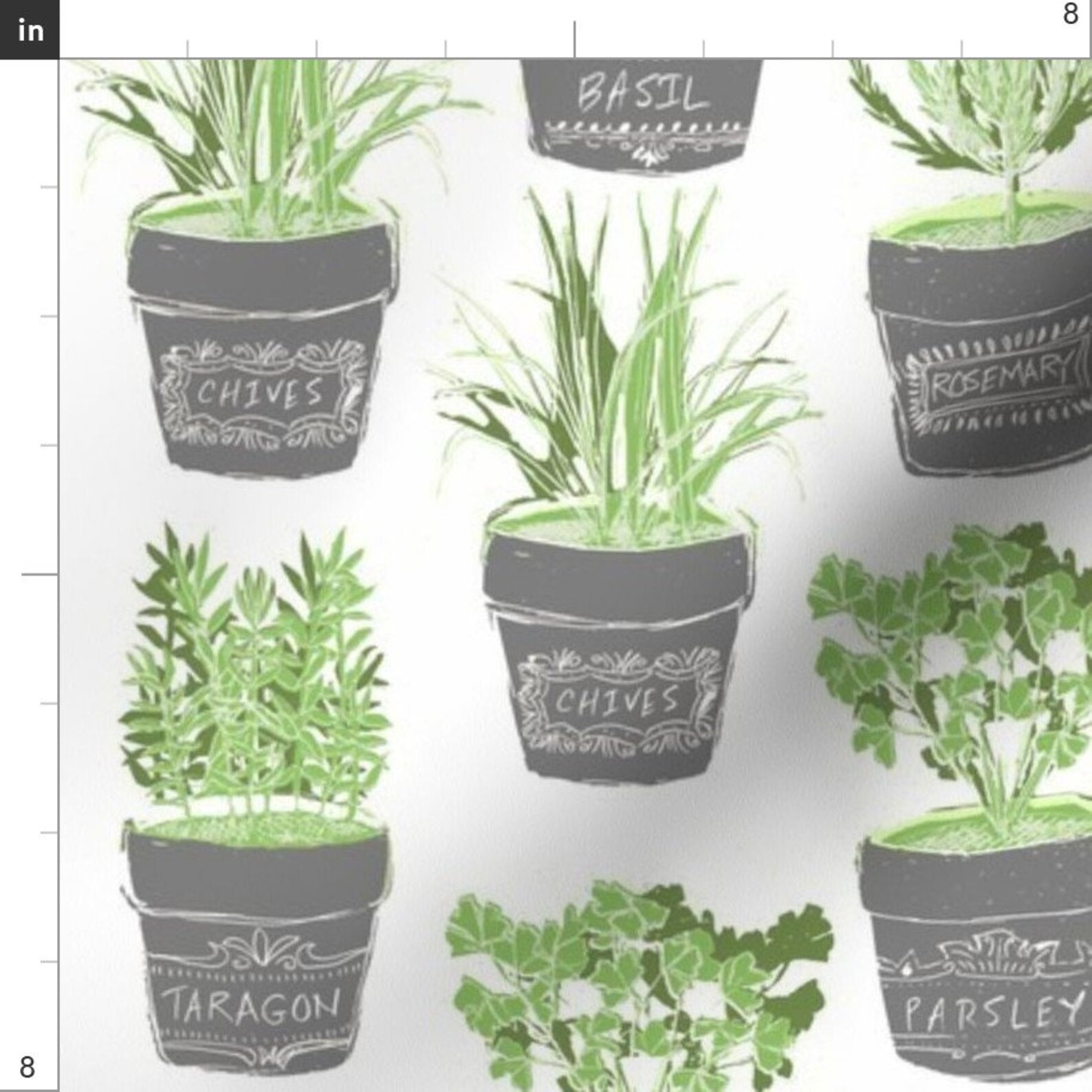 Potted Herbs Fabric Herbs in Chalkboard Pots by Bubbledog - Etsy