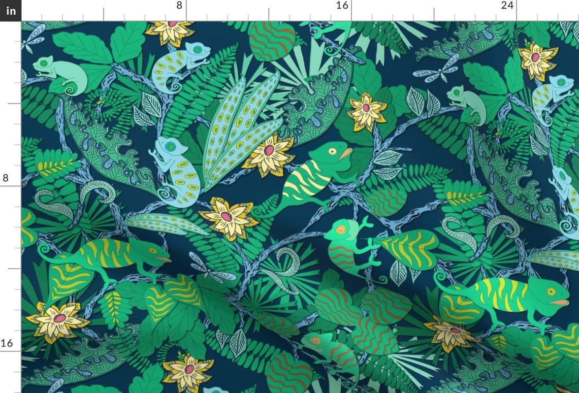 Palifino Green Jungle Chameleon Camouflage Fabric - Chameleon Habitat ...