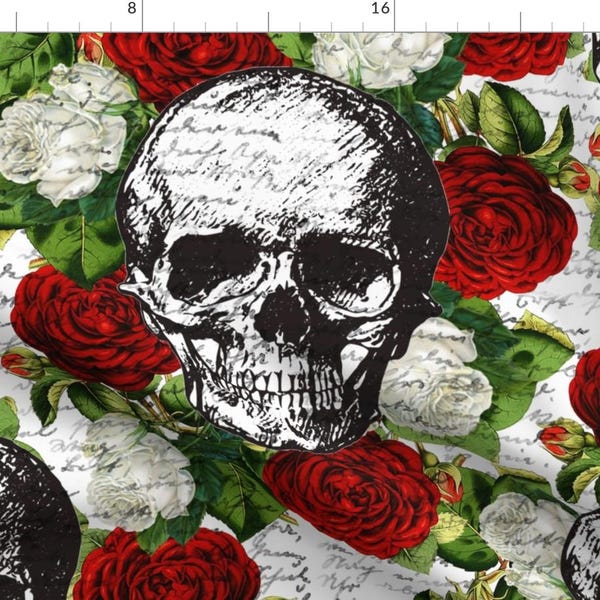 Red Script Fabric - Etsy