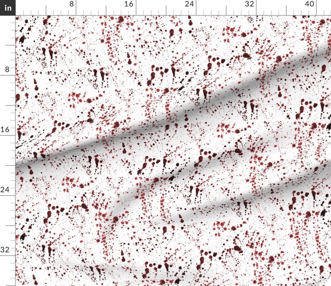 Blood Splatter Fabric Red Ink Splatter by Pond Ripple | Etsy