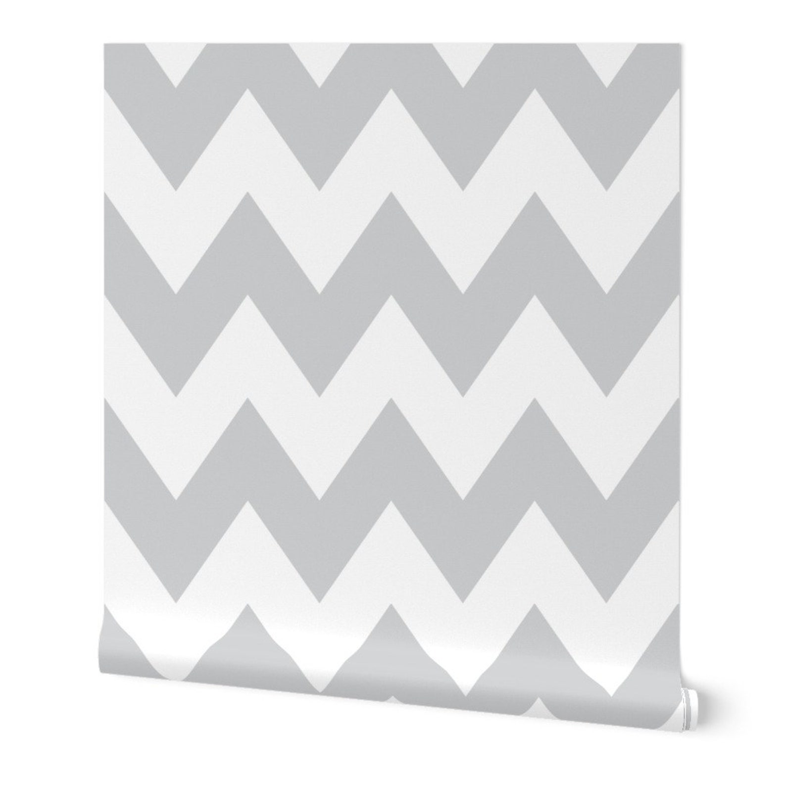Chevron Wallpaper Chevron Xl Light Grey by Misstiina | Etsy