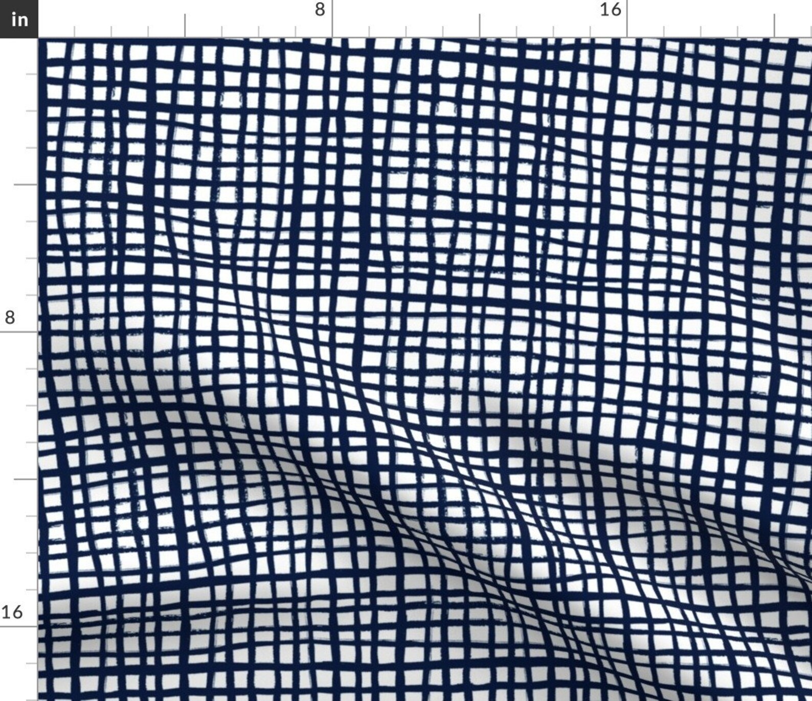 Blue and White Grid Fabric Grid Lines Navy Blue Grid Fabric - Etsy