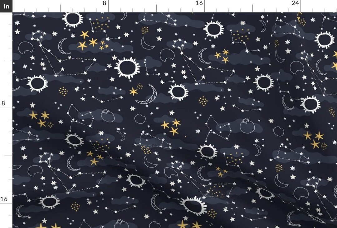 Celestial Constellation Fabric - Solar Eclipse by Kostolom3000 ...