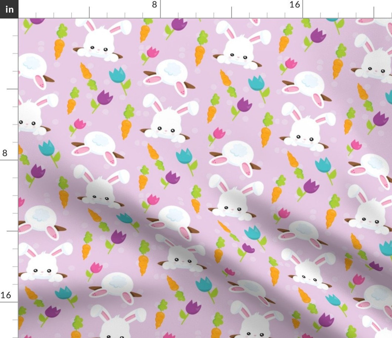 Easter Bunny Fabric Easter Fun 03 by Prettygrafik Happy - Etsy