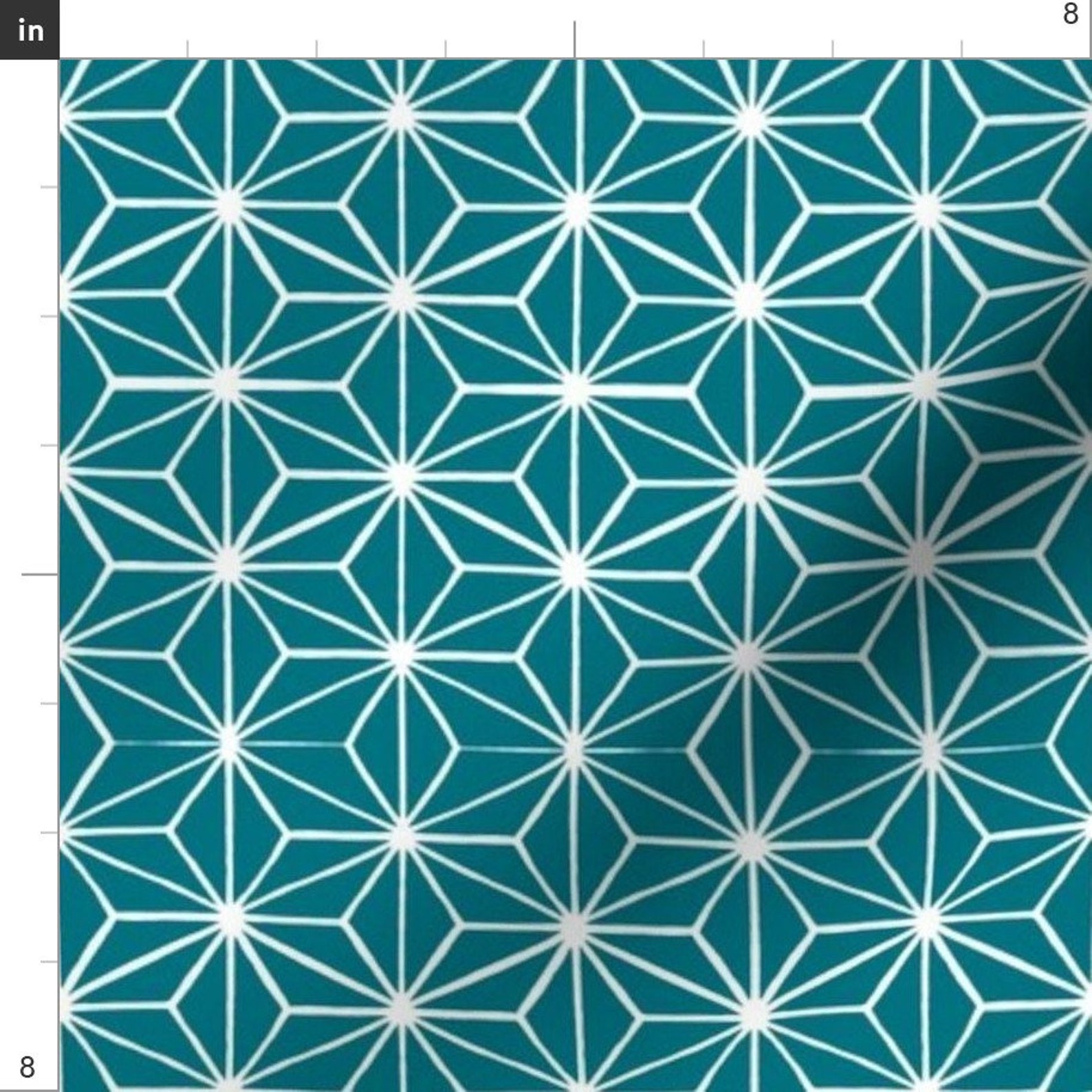 Star Tile in Teal Fabric Star Tile in Teal by Thistleandfox - Etsy