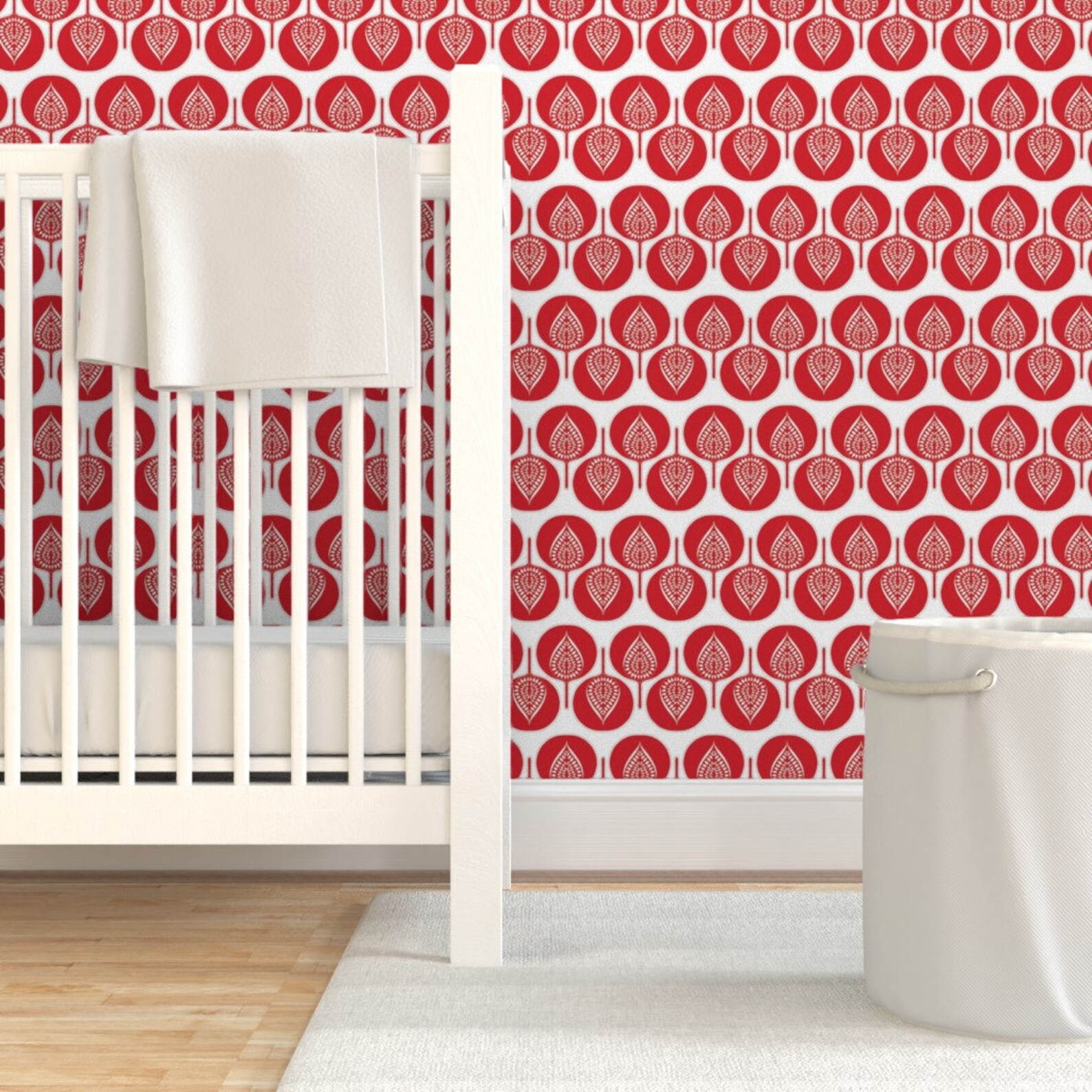 Mod Tree Wallpaper Tree Hearts in Red by Holli Zollinger | Etsy