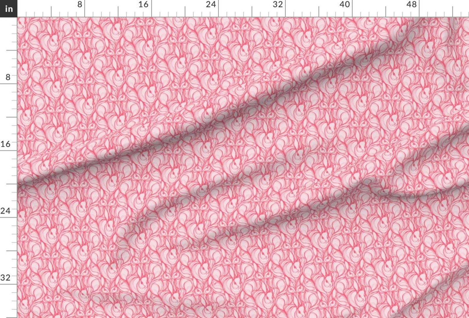 Pink Bunny Rabbit Fabric - Rabbit Run Pink by Pattern State - Woodland ...