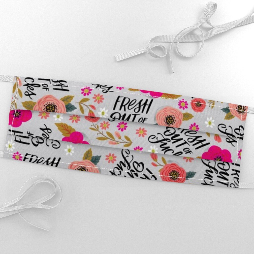 Swear Fabric Pretty Sweary Cuss Words Grey by - Etsy