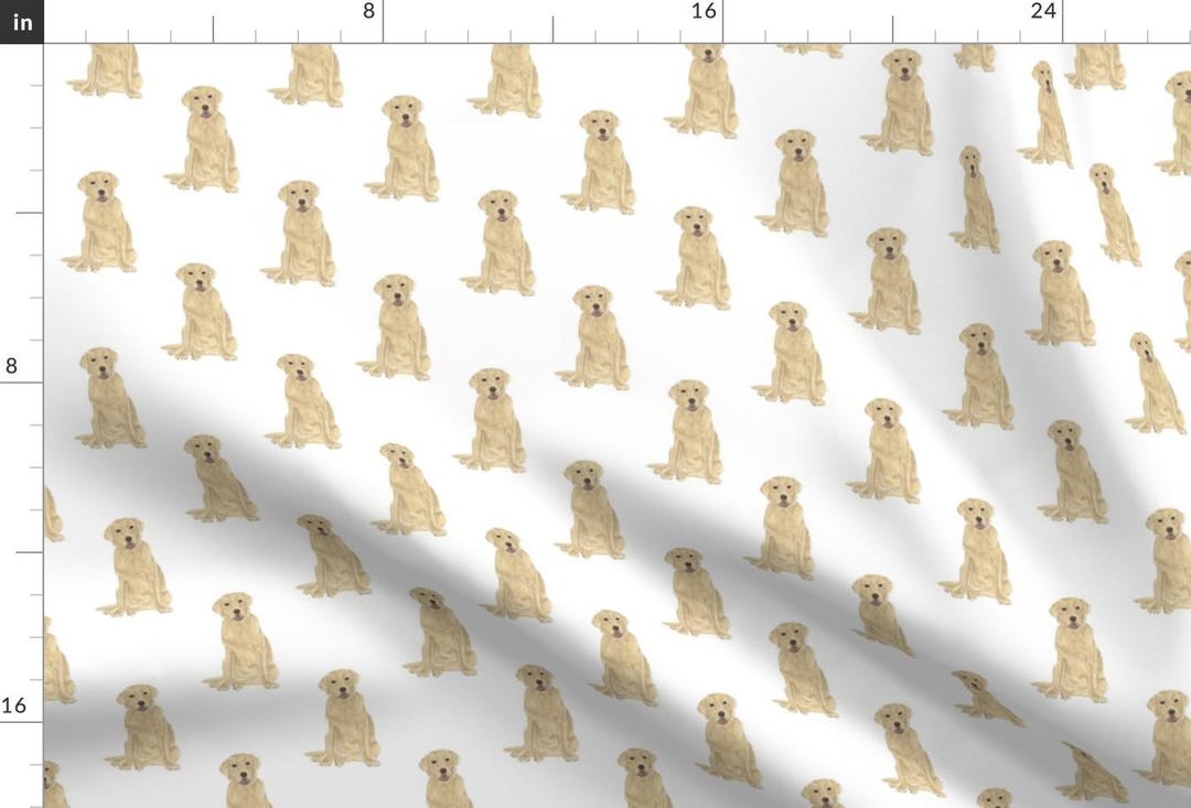 Illustrated Labradors Fabric - Yellow Labrador by Theprintsprincess ...