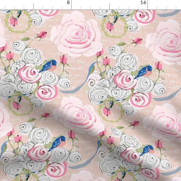 Botanical Script Fabric - Etsy