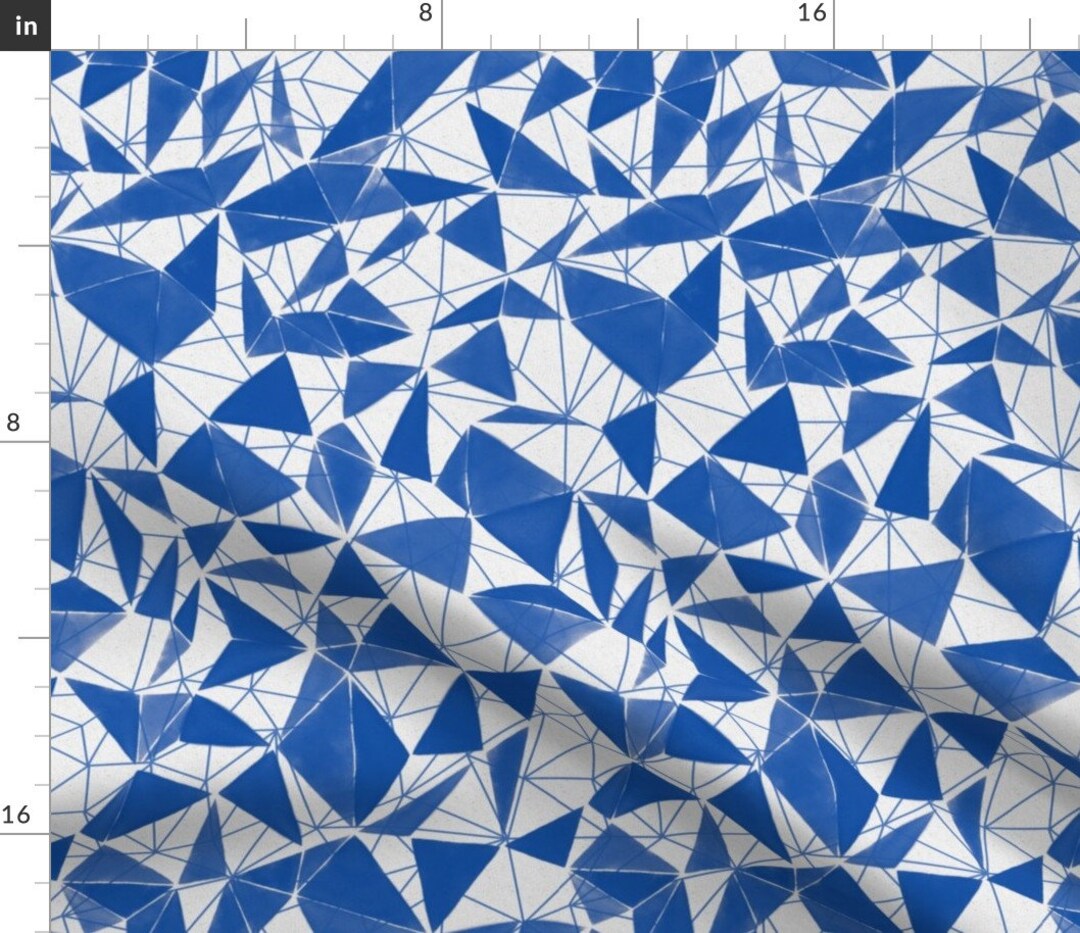 Facets Fabric Triangle Facets Cobalt Blue By Ravynka - Etsy.de