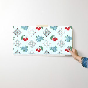 Retro Cherry Wallpaper - 1940'S Style Cherry in Blue Large by Lioriel ...