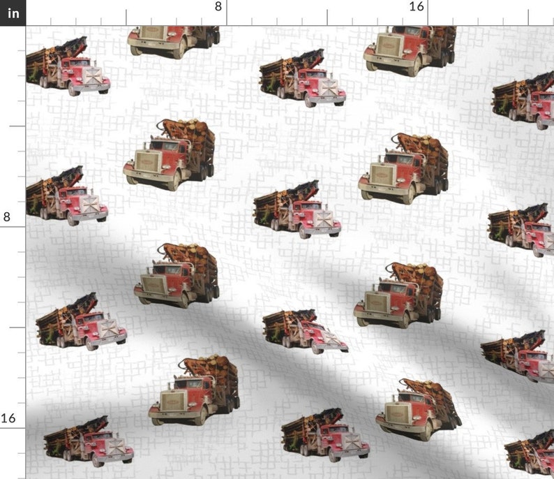 Boys Trucks Forest Fabric Log Trucks Color by Mrshervi - Etsy