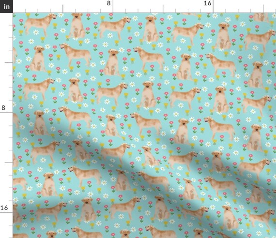 Lab Fabric Yellow Labrador Fabric Flower Child Hippie | Etsy