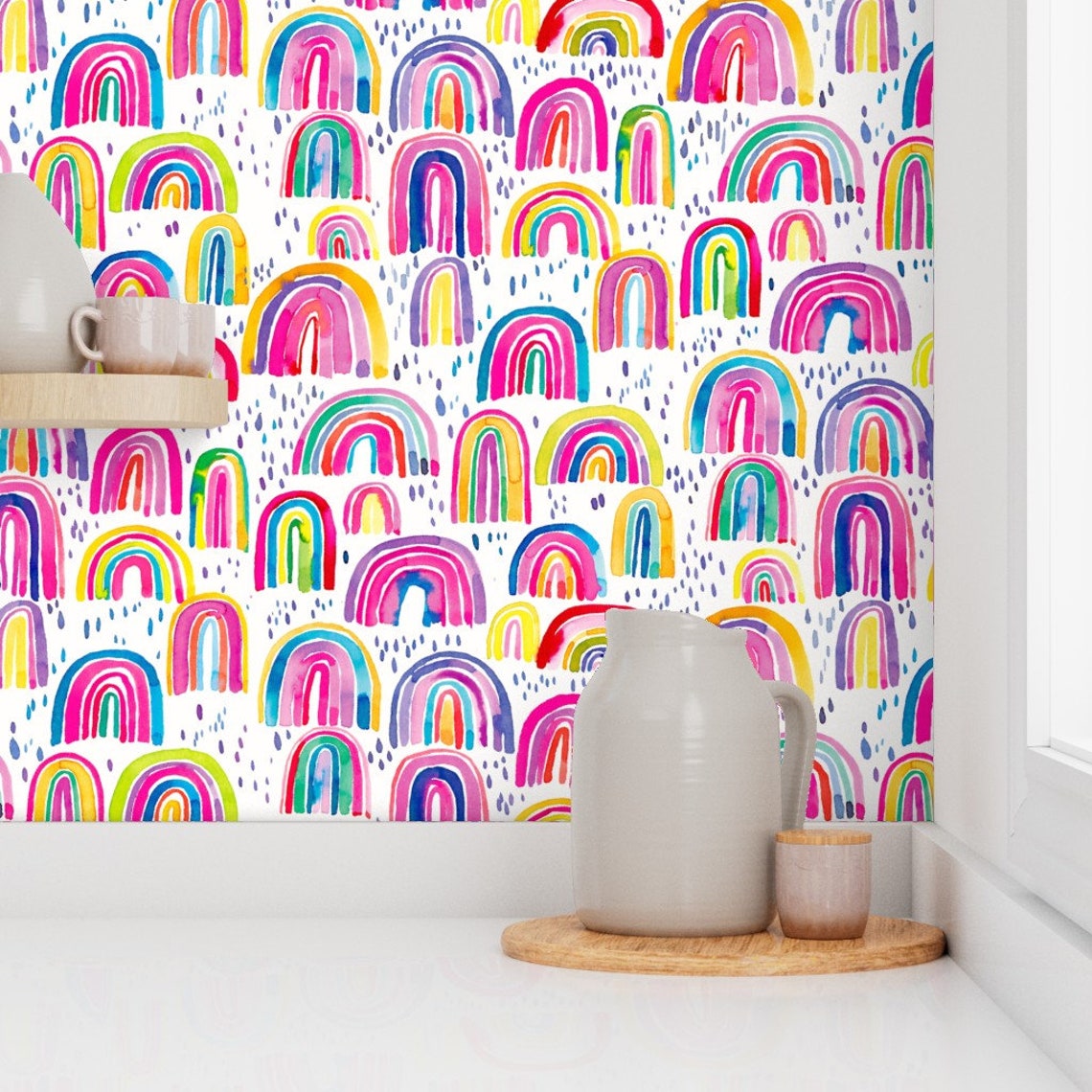 Rainbow Wallpaper Rainbow Design by Ninola-design Kid - Etsy