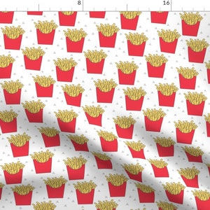 French Fries Fabric French Fries With Red Box by Lilcubby - Etsy