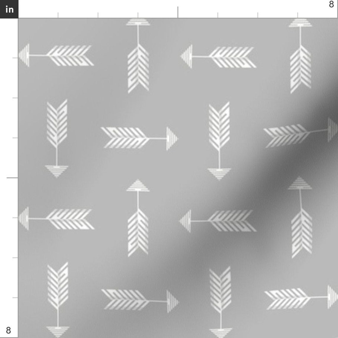 Grey and White Arrow Fabric Arrows on Gray by Joanmclemore - Etsy
