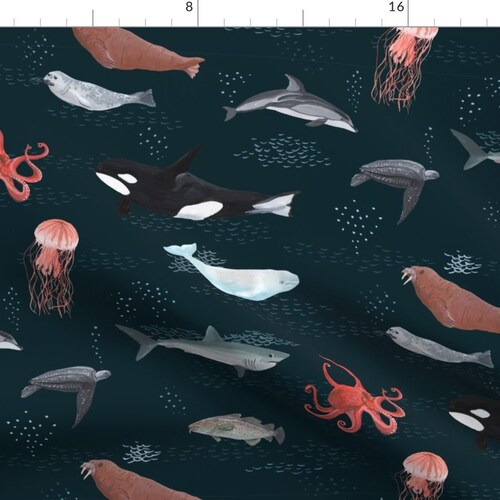 Ocean Waters Fabric Light Blue Sunlight Ocean by | Etsy