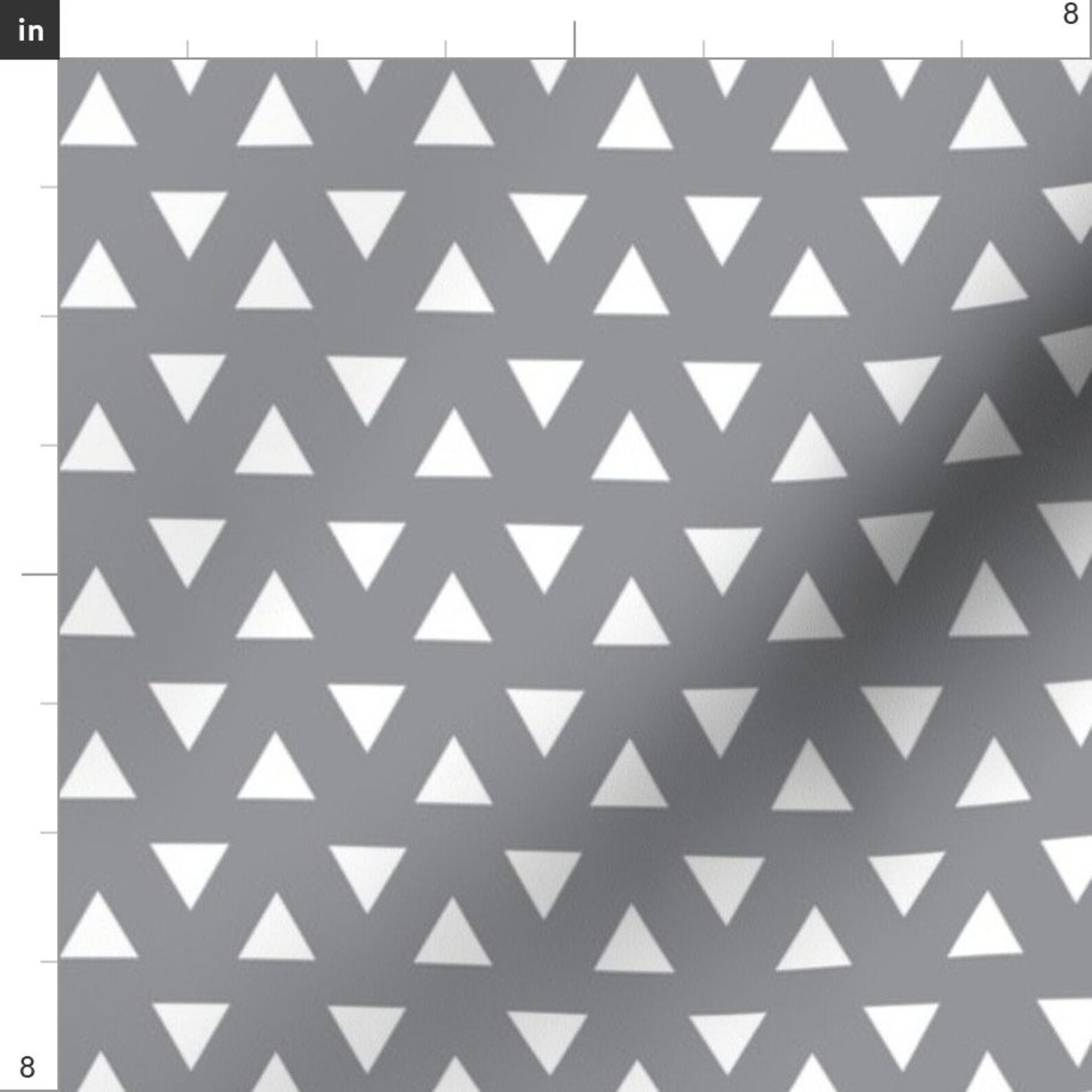 White Triangles on Gray Fabric Triangles Grey the Willow - Etsy