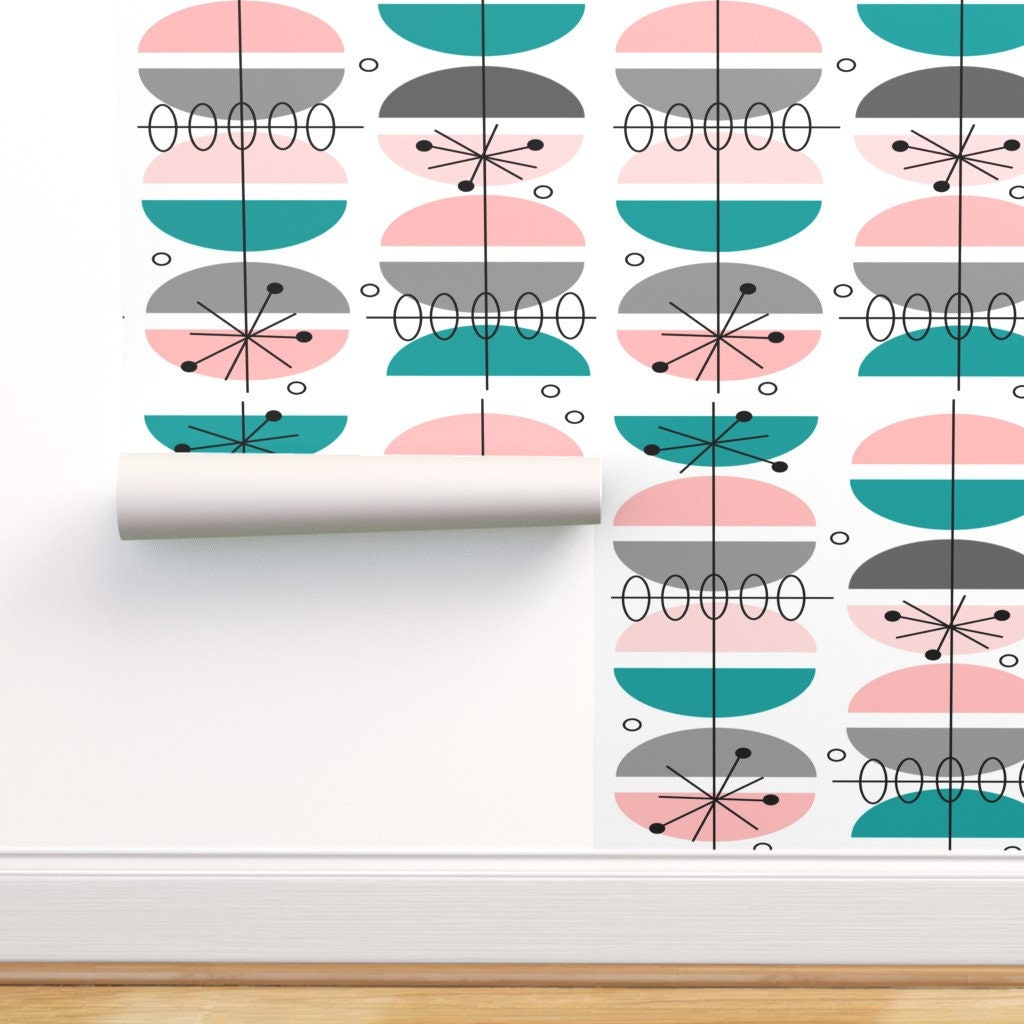 Atomic Wallpaper Mid-century Modern by Hot4tees Bgyahoo Com - Etsy