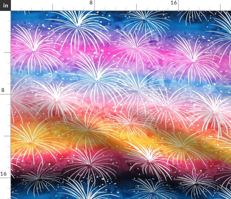 Fireworks Fabric Fireworks at Sunset by Littlearrowdesign - Etsy