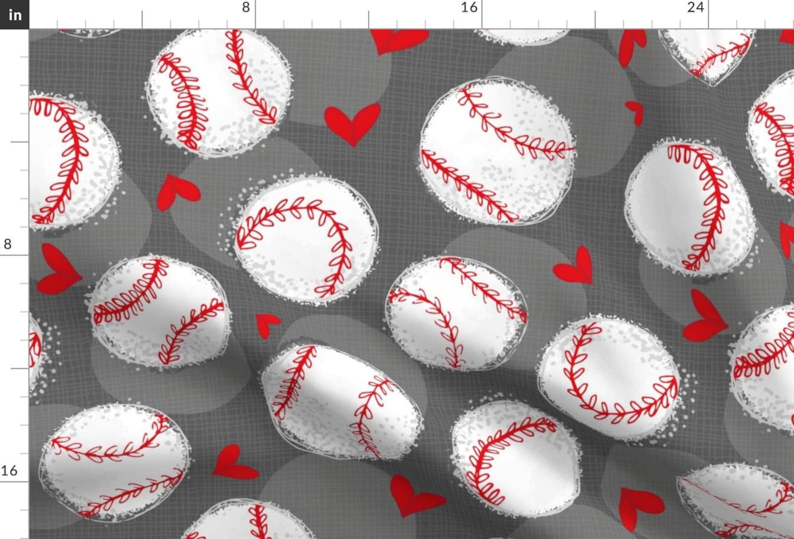 Baseball Fabric - Baseball Lovers Unite! Large Scale by Pinky ...