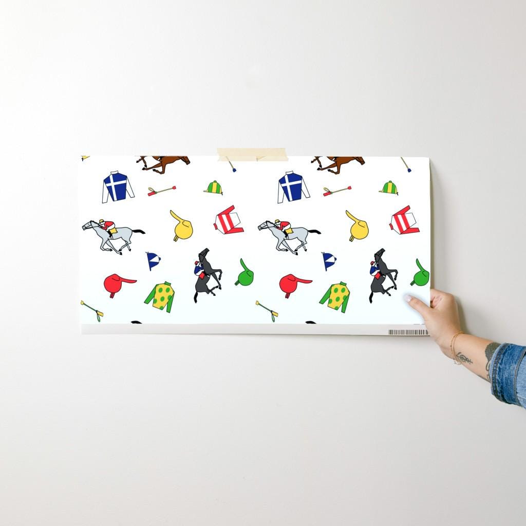 Horse Race Removable Peel and Stick Wallpaper - Equestrian Derby Horses ...
