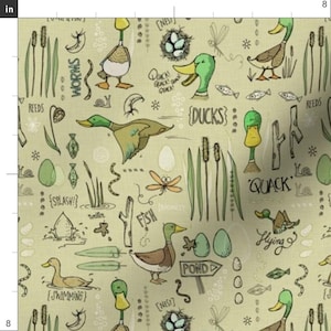 Mallard Duck Sketched Fabric - Marvellous Mallards - Small Scale by ...