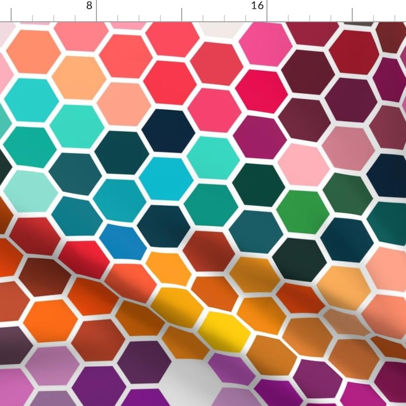 Hexagon Large Fabric - Etsy