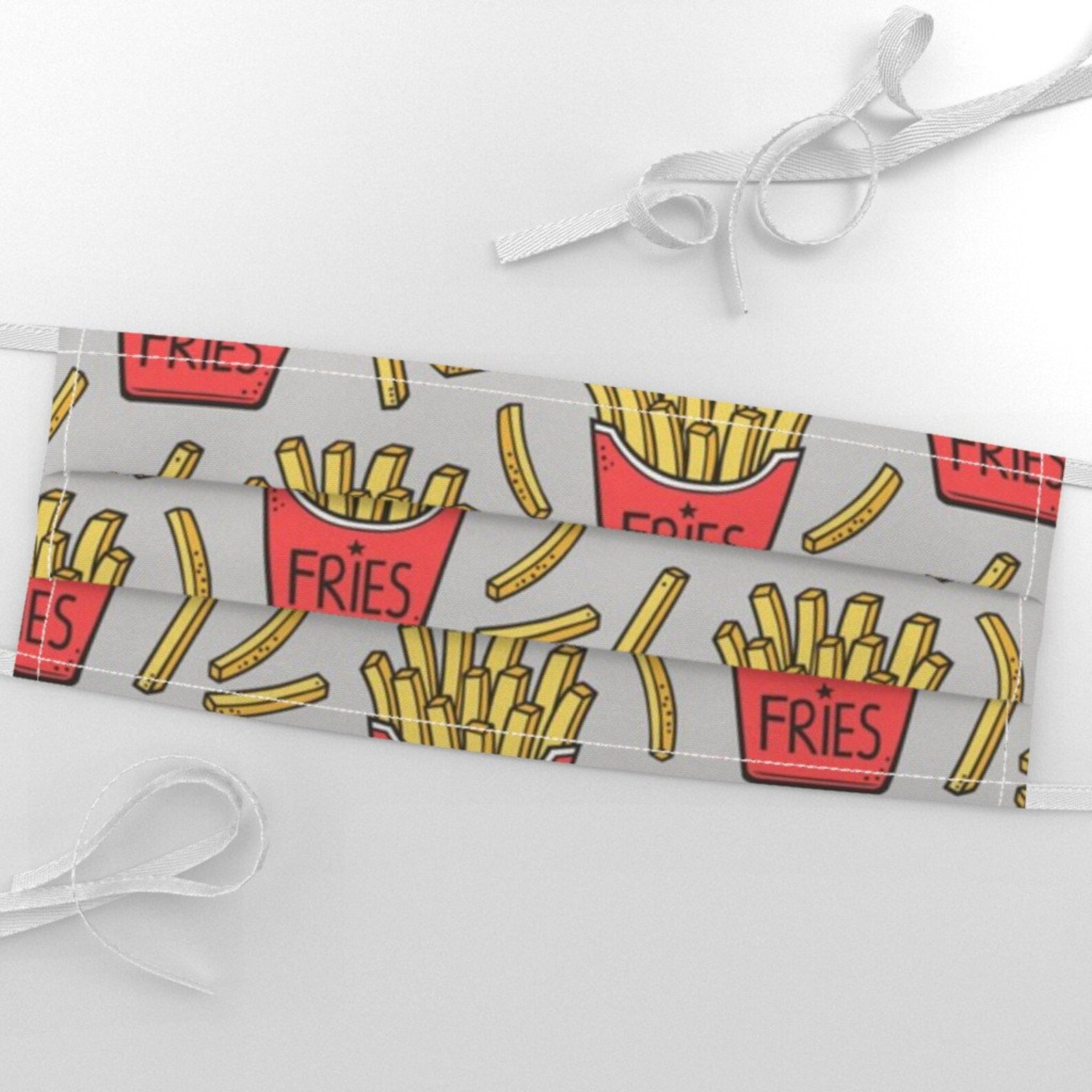 Fries Fabric French Fries Fast Food Red on Light Gray by | Etsy
