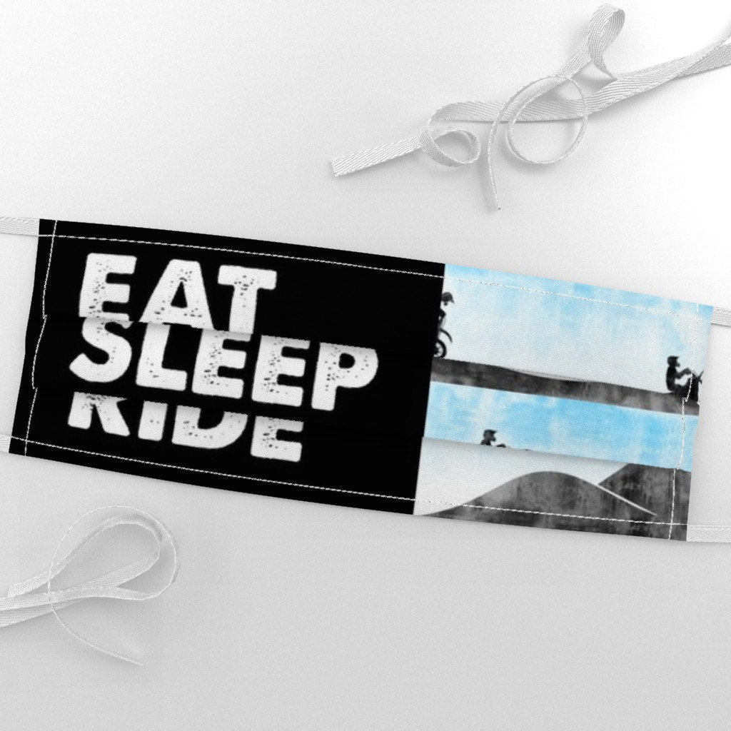 Motorcycle Fabric Motocross Patchwork Eat Sleep Ride Blue by | Etsy