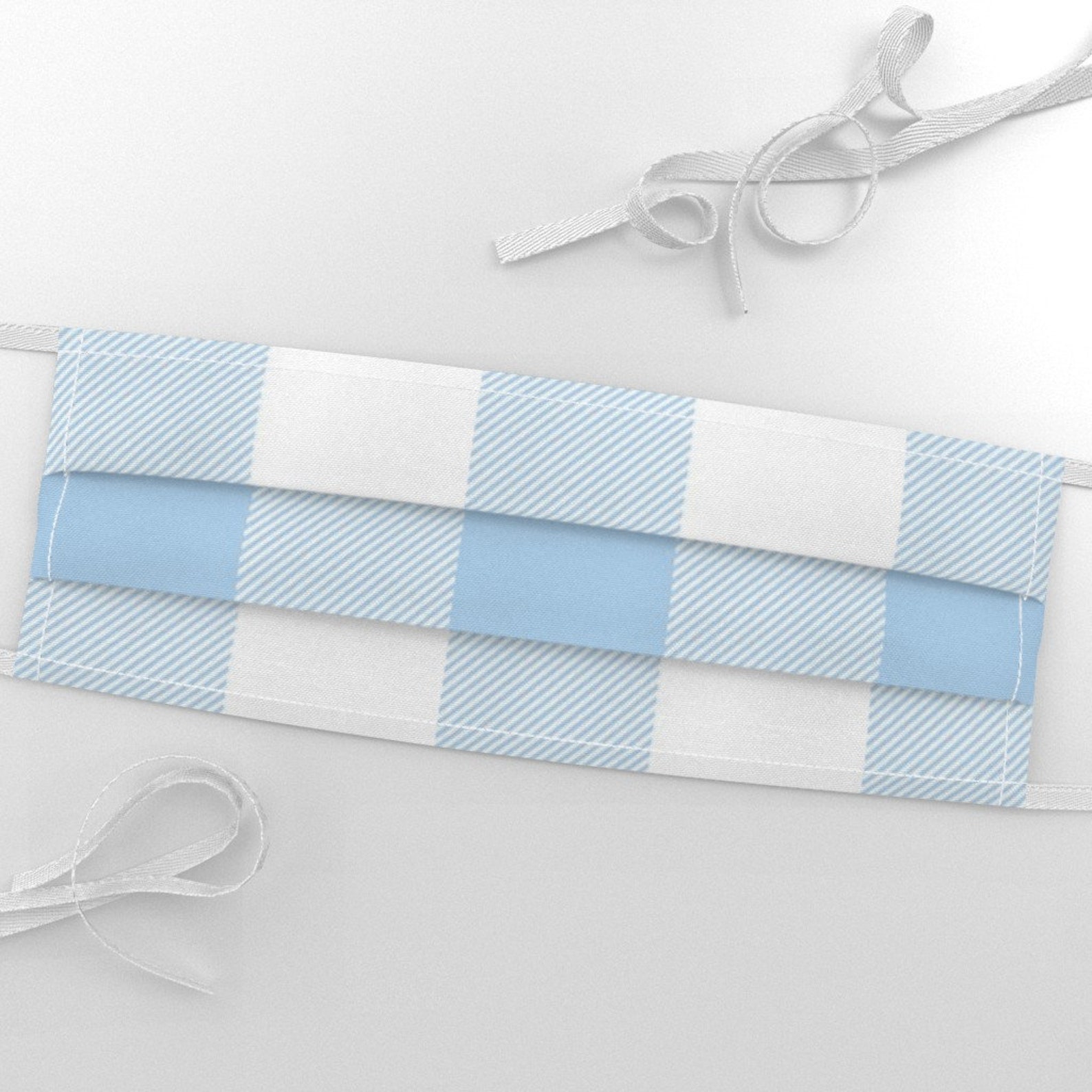 Baby Blue Fabric Big Buffalo Plaid Check Blue and White by | Etsy