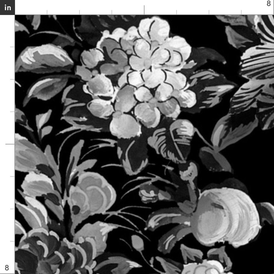 Midnight Floral Fabric Flower Cocktail Midnight by | Etsy