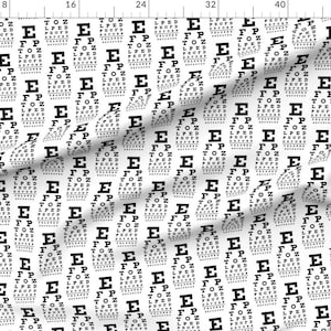 Eye Chart Fabric - Standard Vision Chart in Black White by Weavingmajor ...