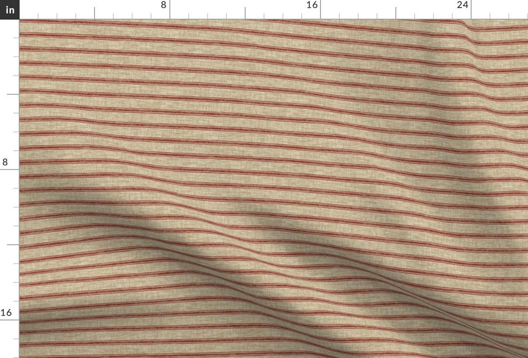 Striped Fabric - Weathered Ticking Stripe - Red by Thecalvarium ...
