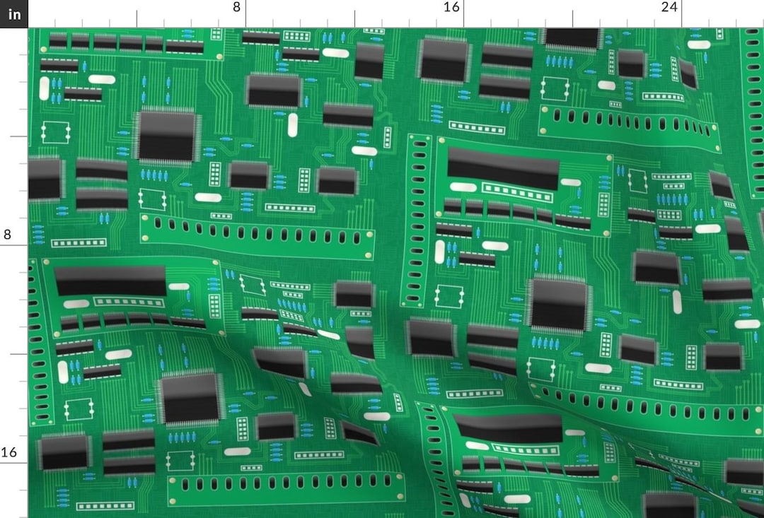 Circuit Board Fabric - Circuitboard by Juliematthews- Motherboard ...
