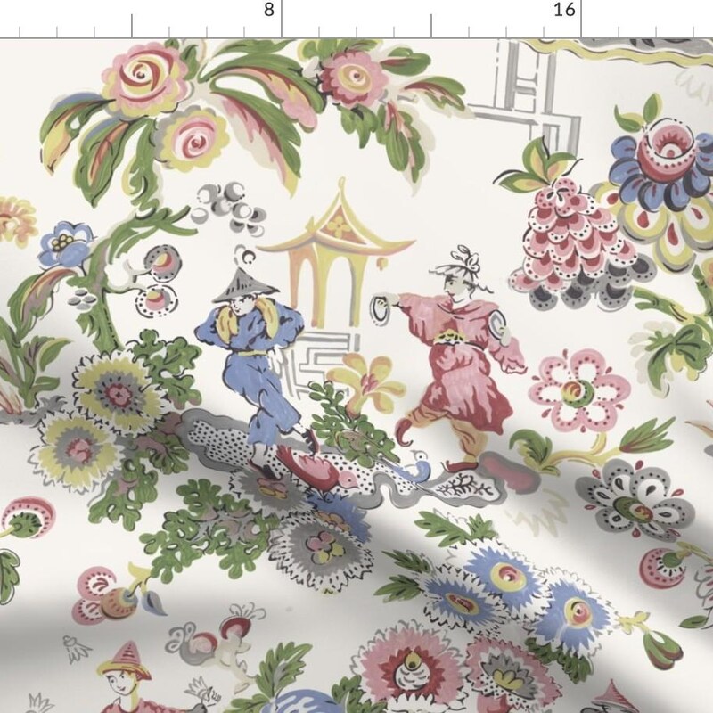 Chinoiserie Fabric - Etsy