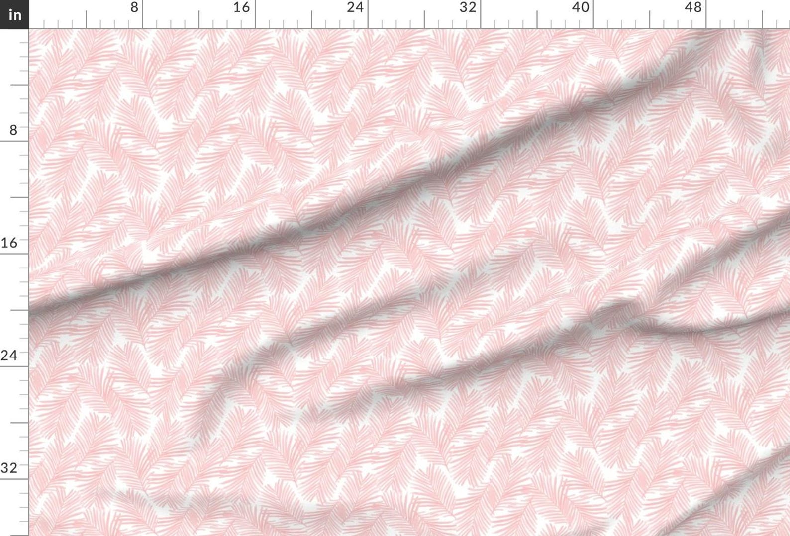 Palm Fabric - Palm Print Pastel Pink Nursery Baby Design by ...