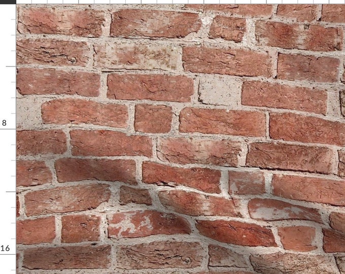 Brick Wall Fabric Antique Brick Fabric by Willowlanetextiles - Etsy