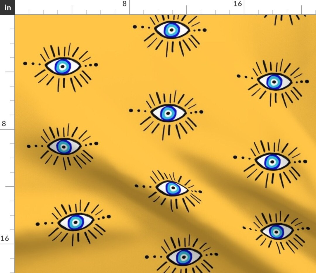 Evil Eye Fabric Evil Eye 3 by Jessicalynn Ditsler Astrology Hamsa ...
