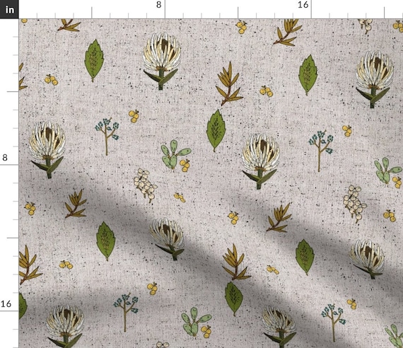 Botanical Fabric French Linen Botanical by Holli Zollinger | Etsy
